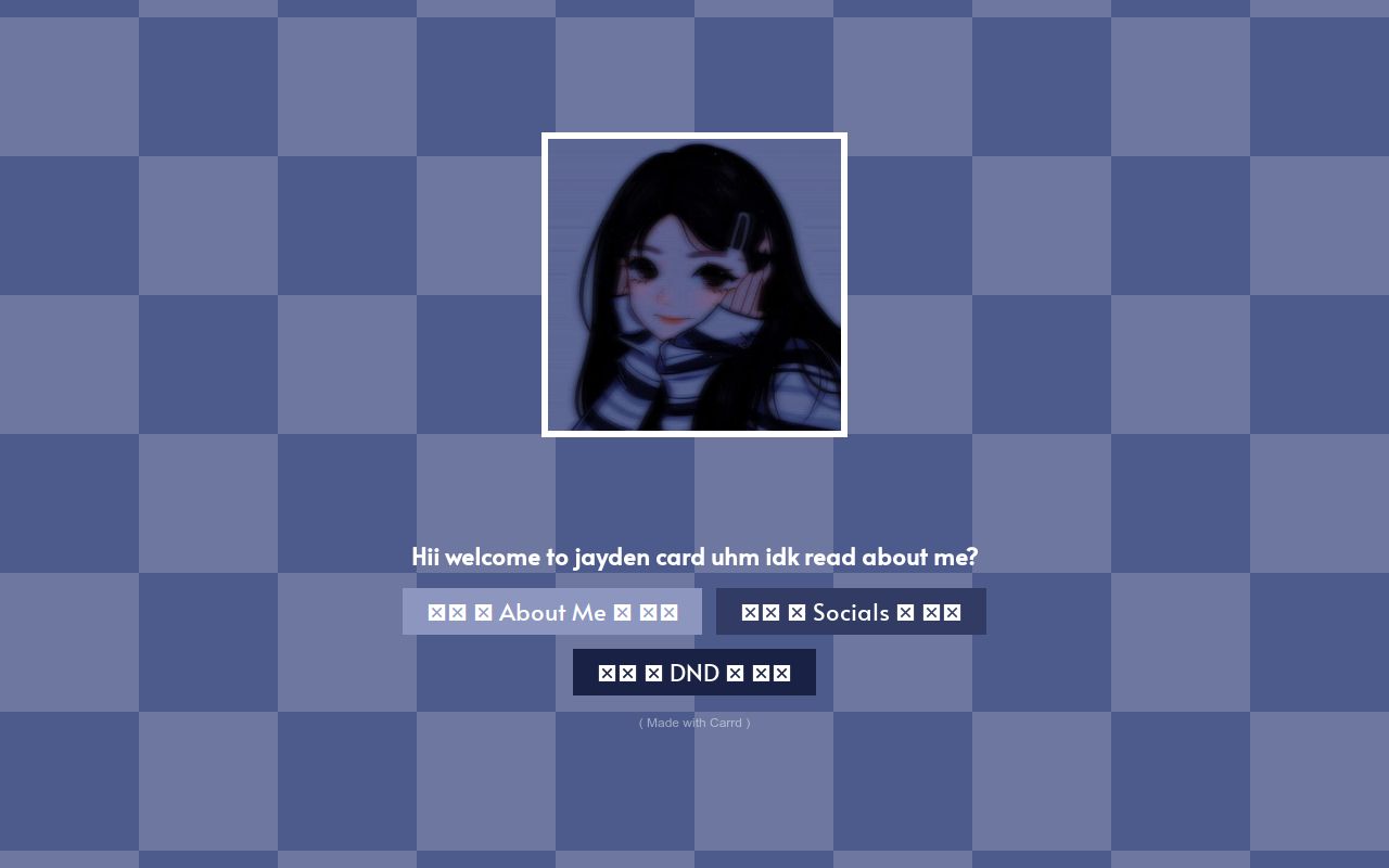 Jayden welcome carrd